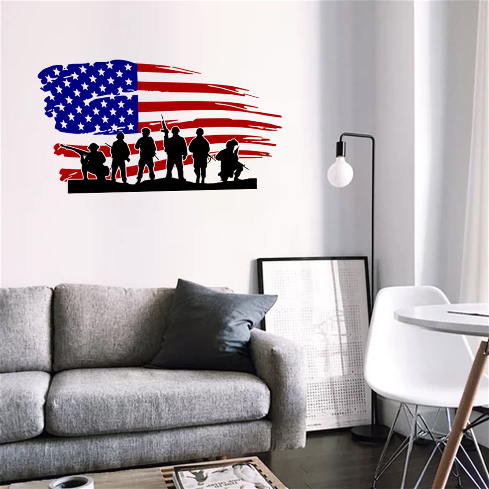 Avtoify 4th of Decor Savings, Removable American Flag and Soldier Wall ...