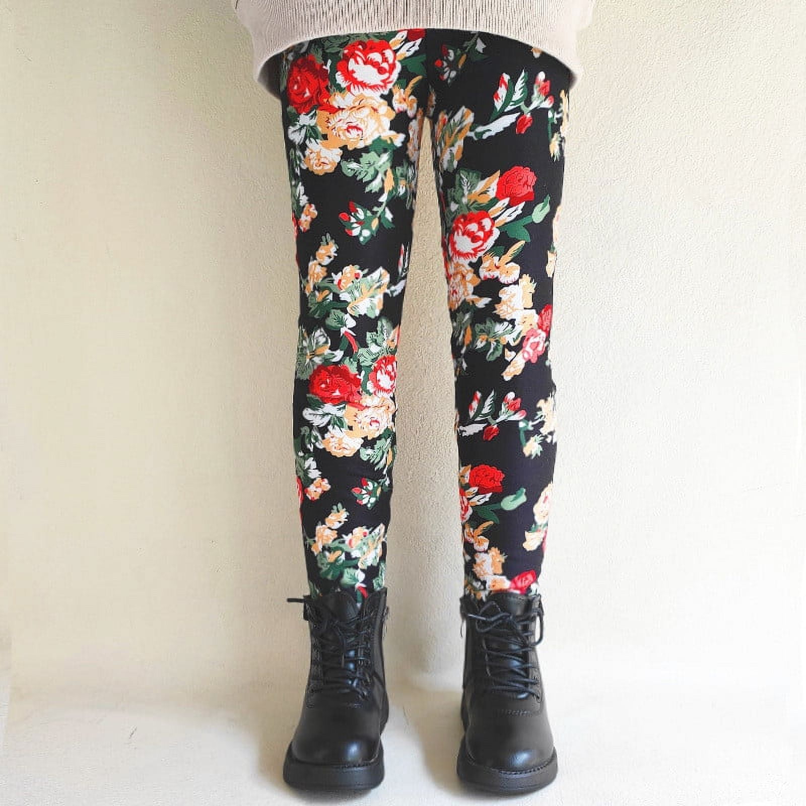 Avtoify Allover Print Brushed Warm Elastic Legging Summer Pants for ...