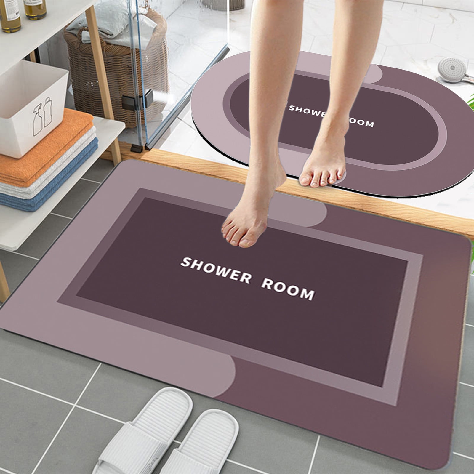 Avtoify Bathroom Rugs Bath Rug Set 2PC Super Absorbent Quick Dry Non ...