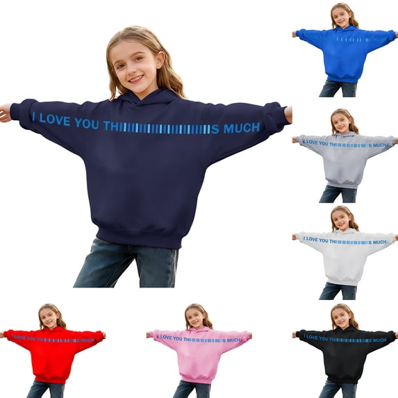Avtoify Boys Girls Casual Long Sleeve Hoodies Oversized Fleece Pocket ...