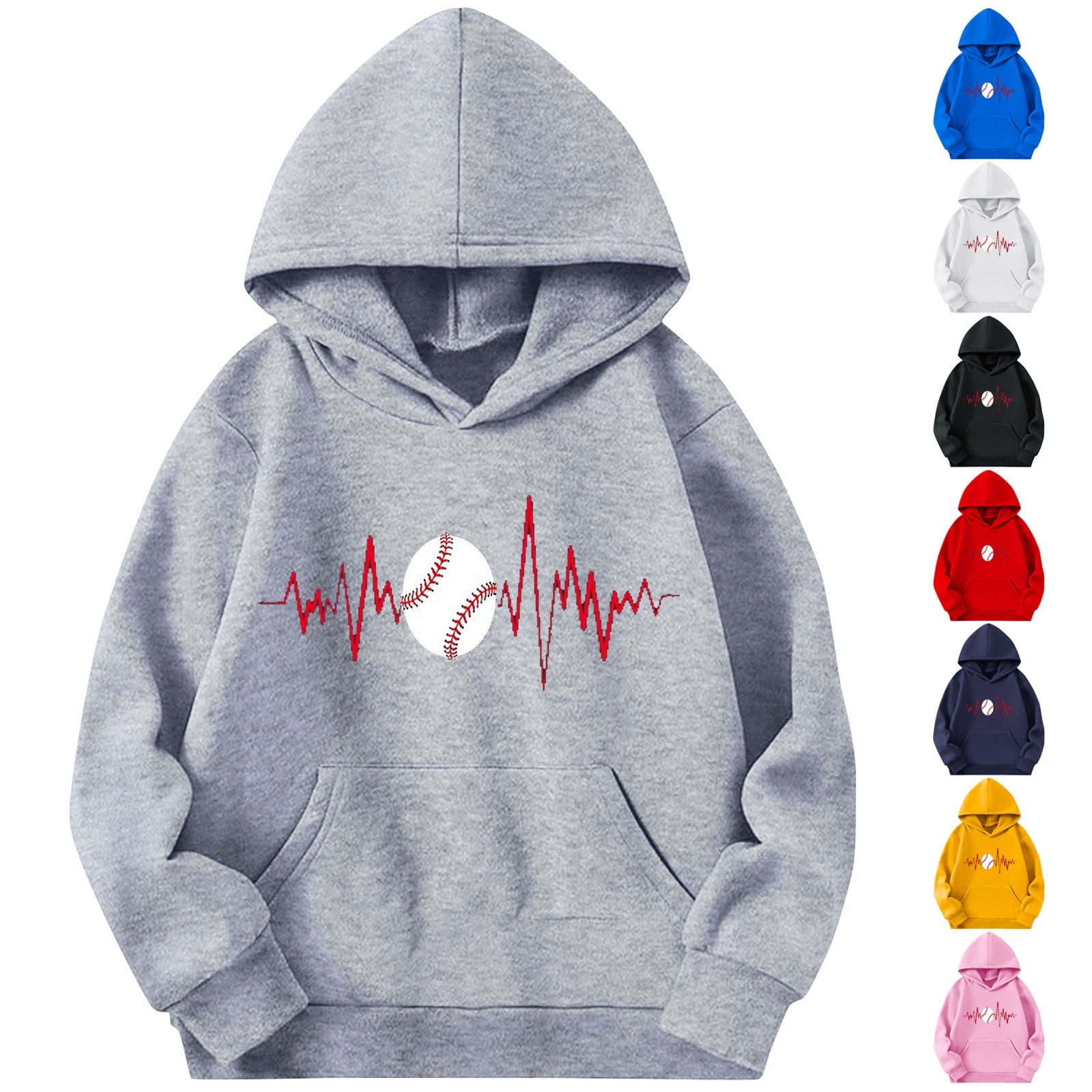 Avtoify Boys Girls Casual Long Sleeve Hoodies Oversized Fleece Pocket ...
