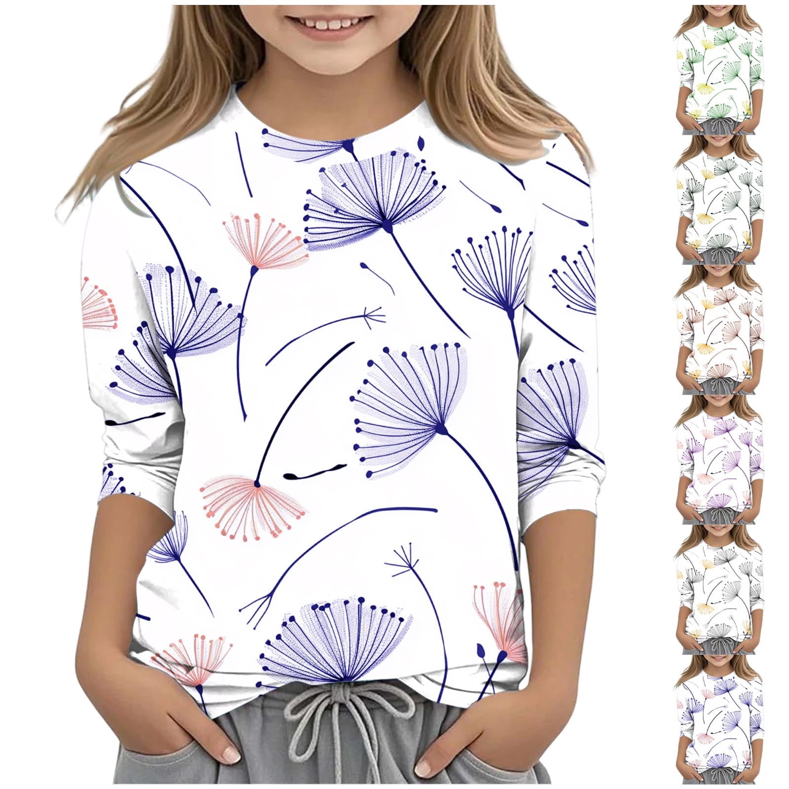 Avtoify Boys Girls orange Festival Casual Fashion Print 3/4 Sleeve ...