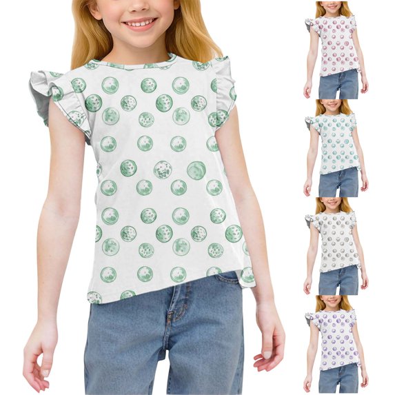Avtoify Camouflage Print Crew Neck Summer Short Sleeve Shirts for Girls ...