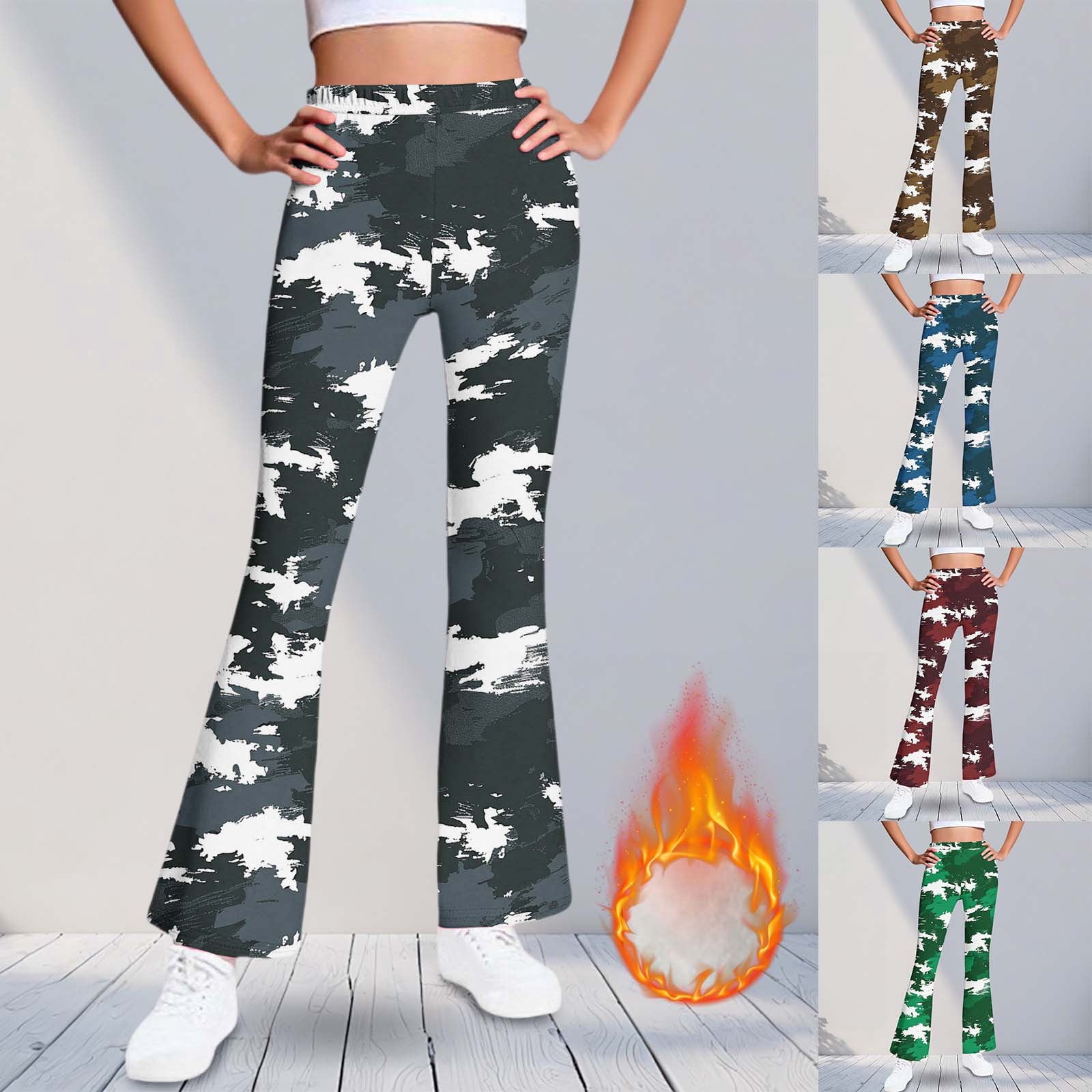 Avtoify Girls Full Length Pants 5-16 Years Print Fleece Lined Casual ...