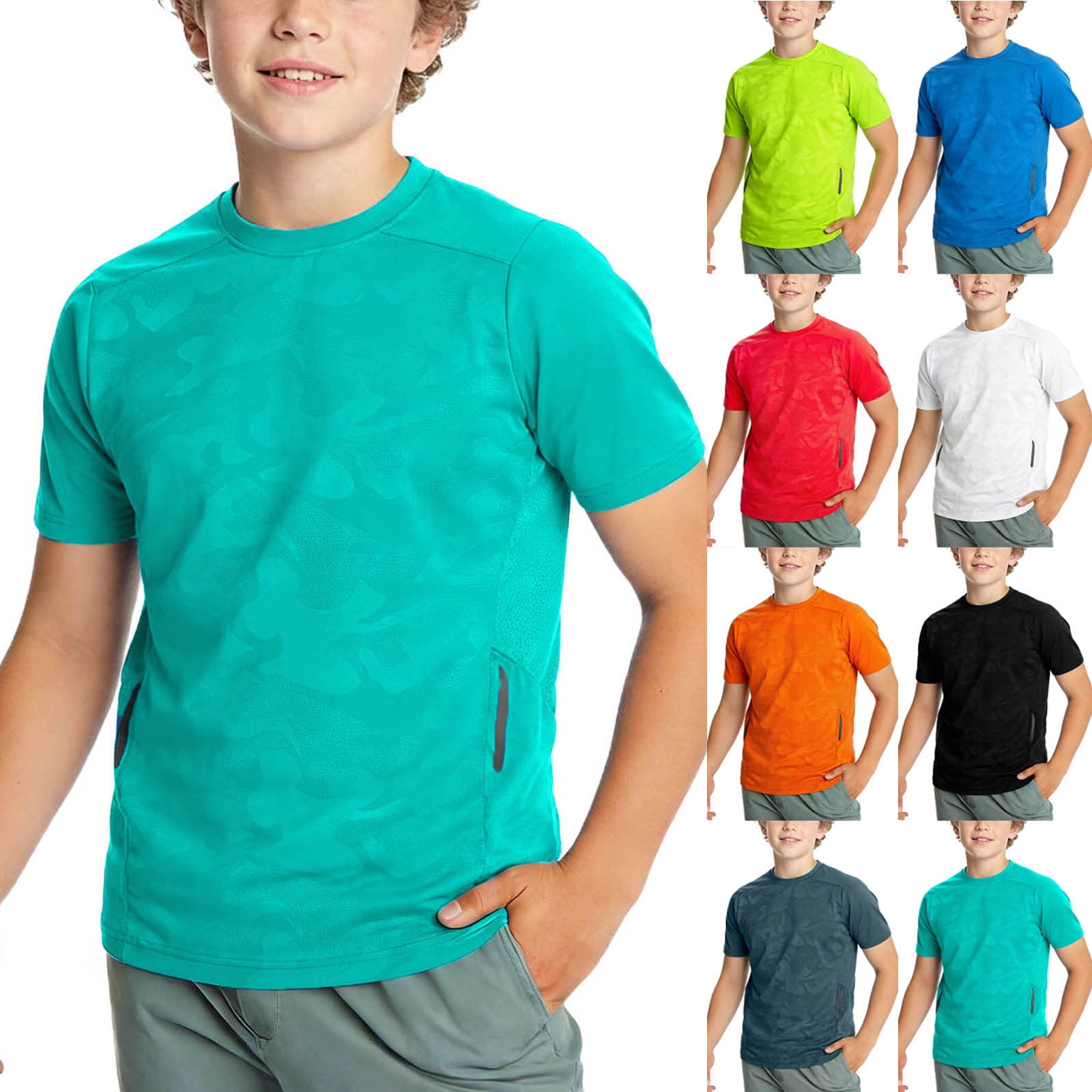 Avtoify Children's Solid Color Round Neck Summer Girls Short Sleeve ...