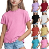 Avtoify Children's Solid Color Round Neck Summer Kids Short Sleeve ...