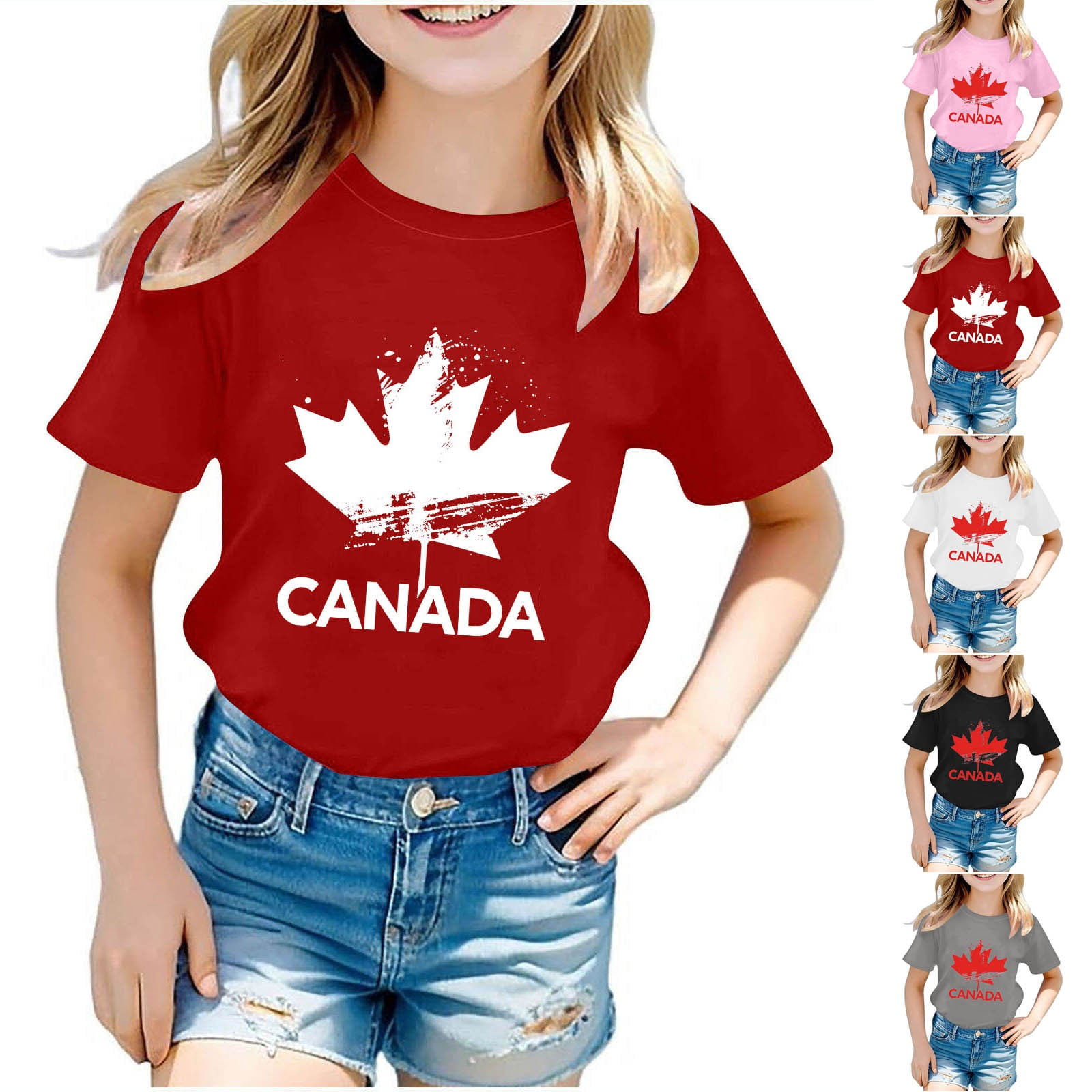 Avtoify Crop Top Graphic Print Summer Girls Short Sleeve Shirts Round ...