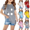 Avtoify Crop Top Graphic Print Summer Girls Short Sleeve Shirts Round ...
