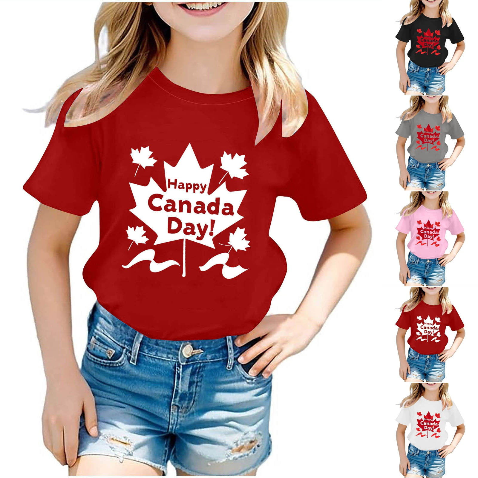 Avtoify Crop Top Graphic Print Summer Girls Short Sleeve Shirts Round ...
