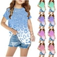 Avtoify Crop Top Graphic Print Summer Girls Short Sleeve Shirts Round ...