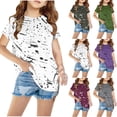 Avtoify Crop Top Graphic Print Summer Girls Short Sleeve Shirts Round ...