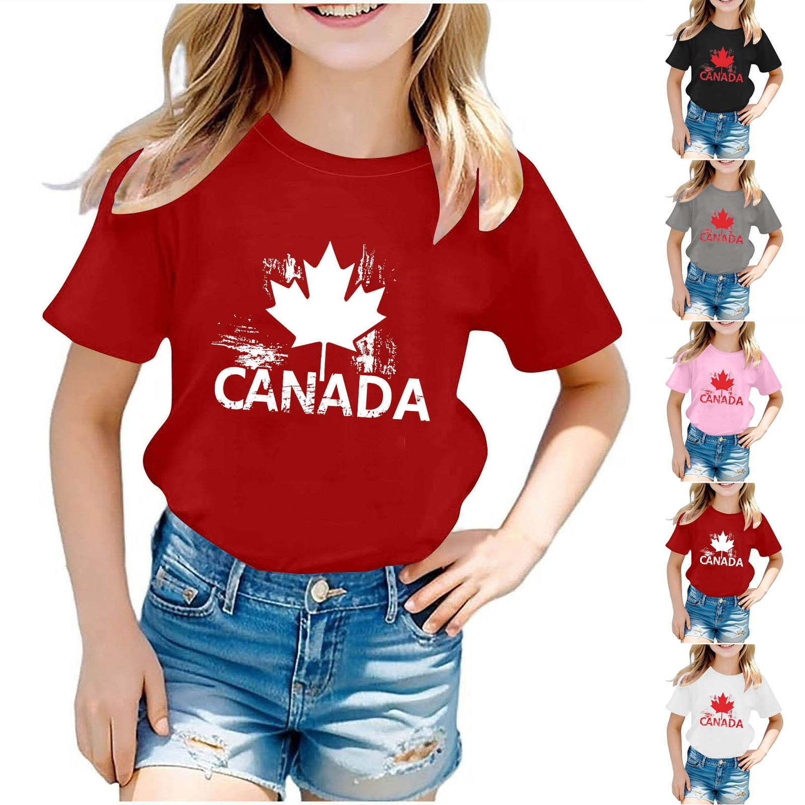 Avtoify Crop Top Graphic Print Summer Girls Short Sleeve Shirts Round ...