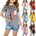 Avtoify Crop Top Graphic Print Summer Girls Short Sleeve Shirts Round ...