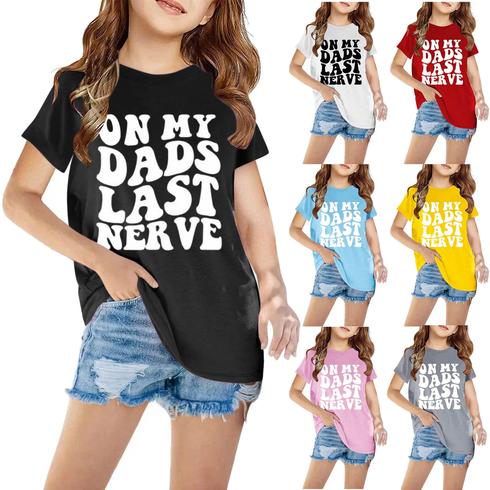 Avtoify Crop Top Graphic Print Summer Girls Short Sleeve Shirts Round ...