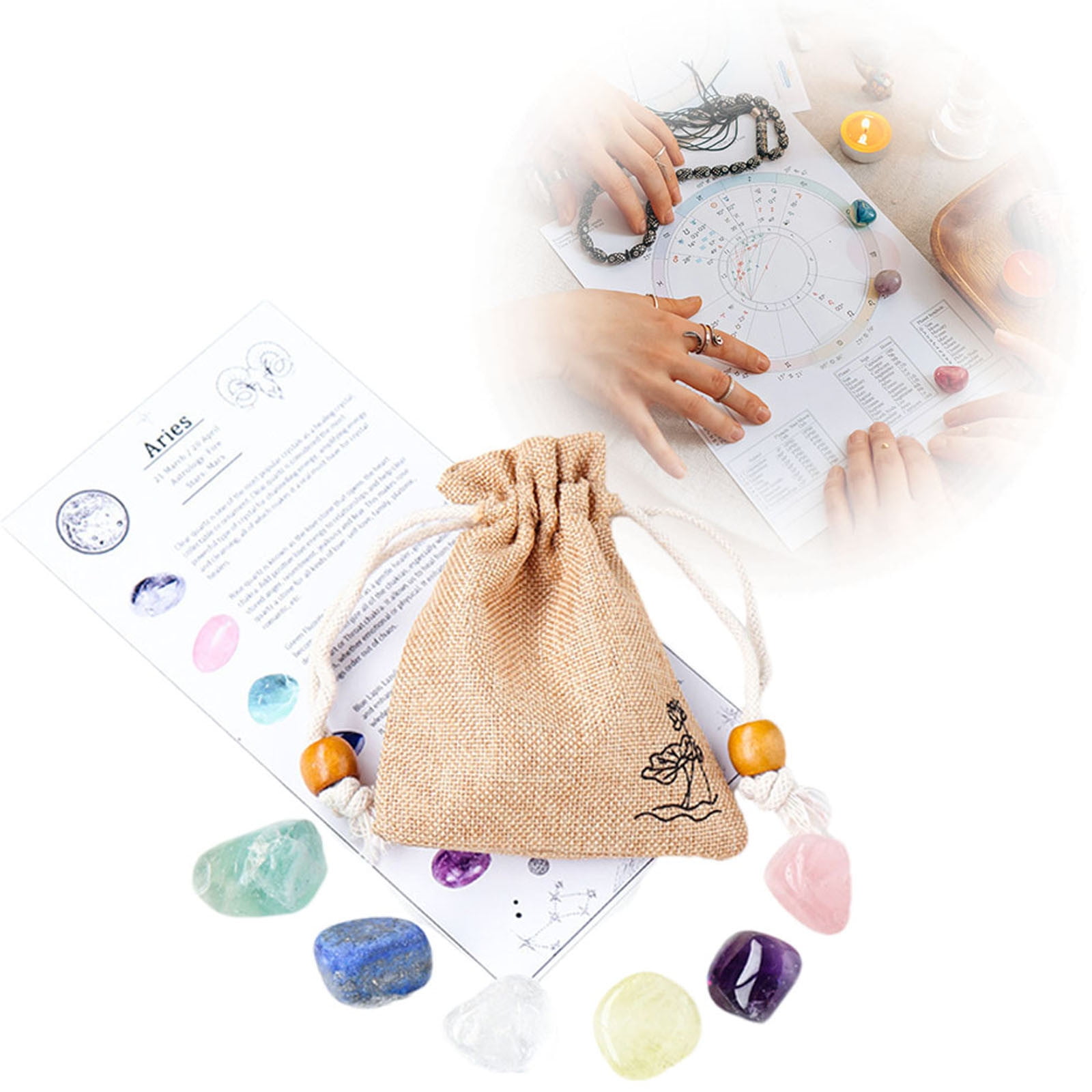 Avtoify Decorations Clearance, Gemstones Astrology Set Natural Crystal Twelve Constellations ...