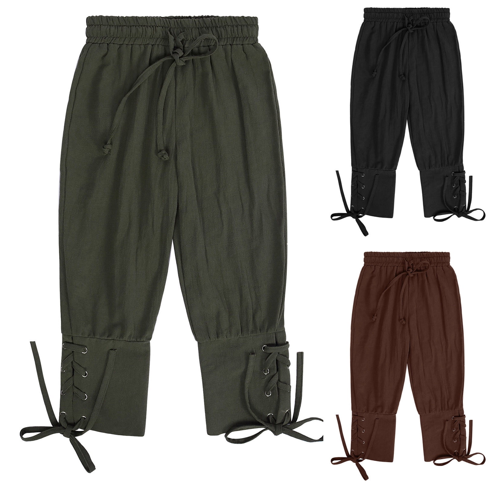 Avtoify Drawstring Elastic Tapered Solid Casual Trouser Summer Pants ...