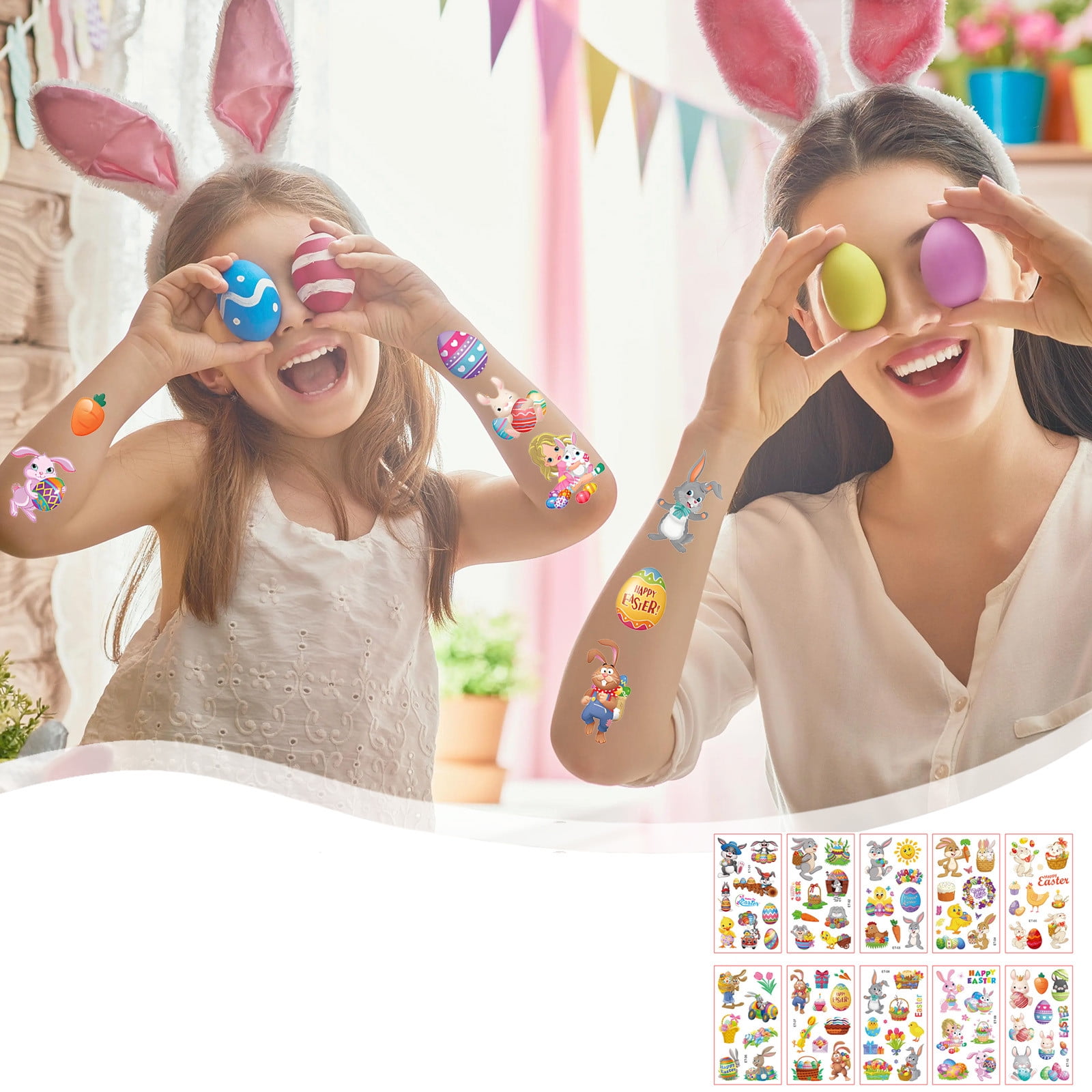Avtoify Easter Clearance Childrens Animation Easter Body Art Stickers ...
