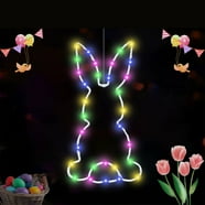 Northlight Battery Operated LED Lighted Easter Bunny Window Decoration ...
