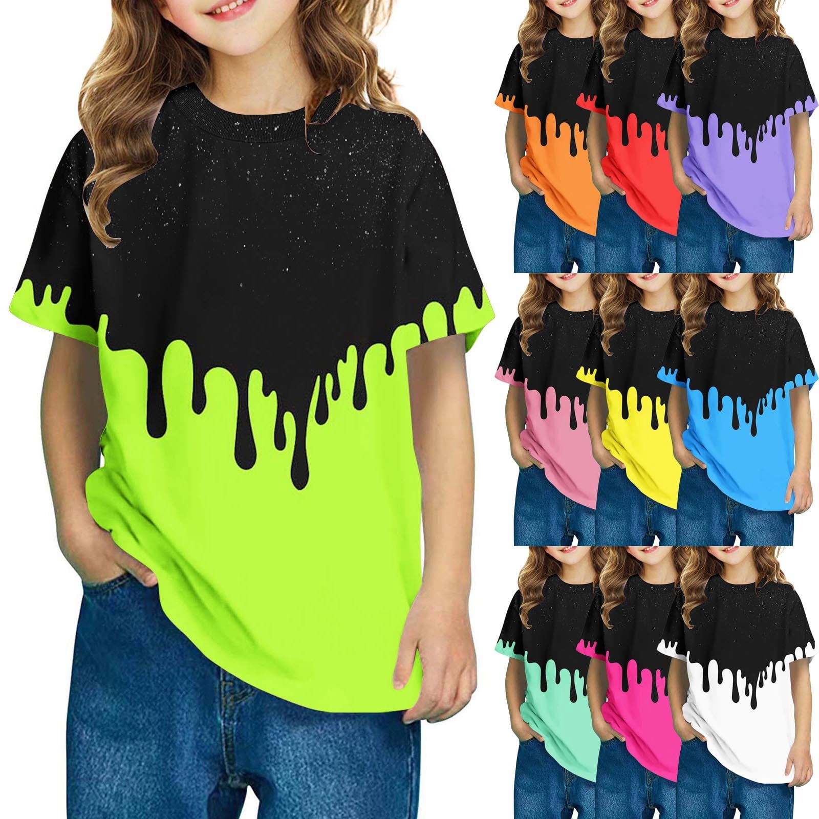 Avtoify Easter Graphic Print Summer Kids Short Sleeve Shirts Short ...