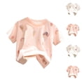Avtoify Embroidery Round Neck Summer Short Sleeve Shirts for Girls ...