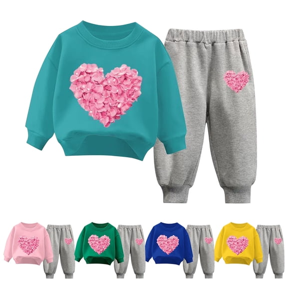 Avtoify Fall Girls Short Sleeve Blouses Heart Print 12Months-10 Long ...