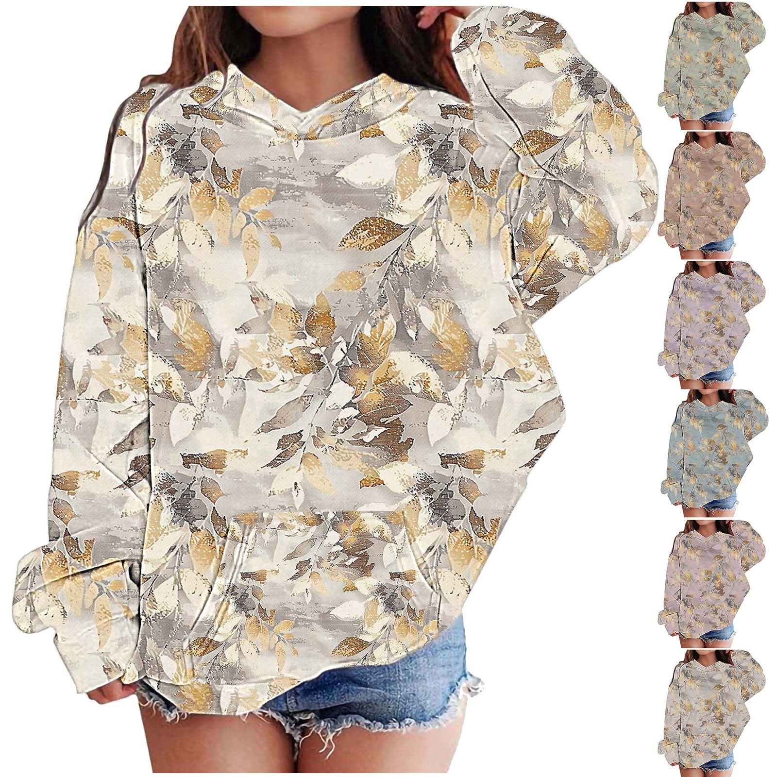 Avtoify Fall Girls Short Sleeve Blouses Leaf Print 2-15 Long Sleeve ...