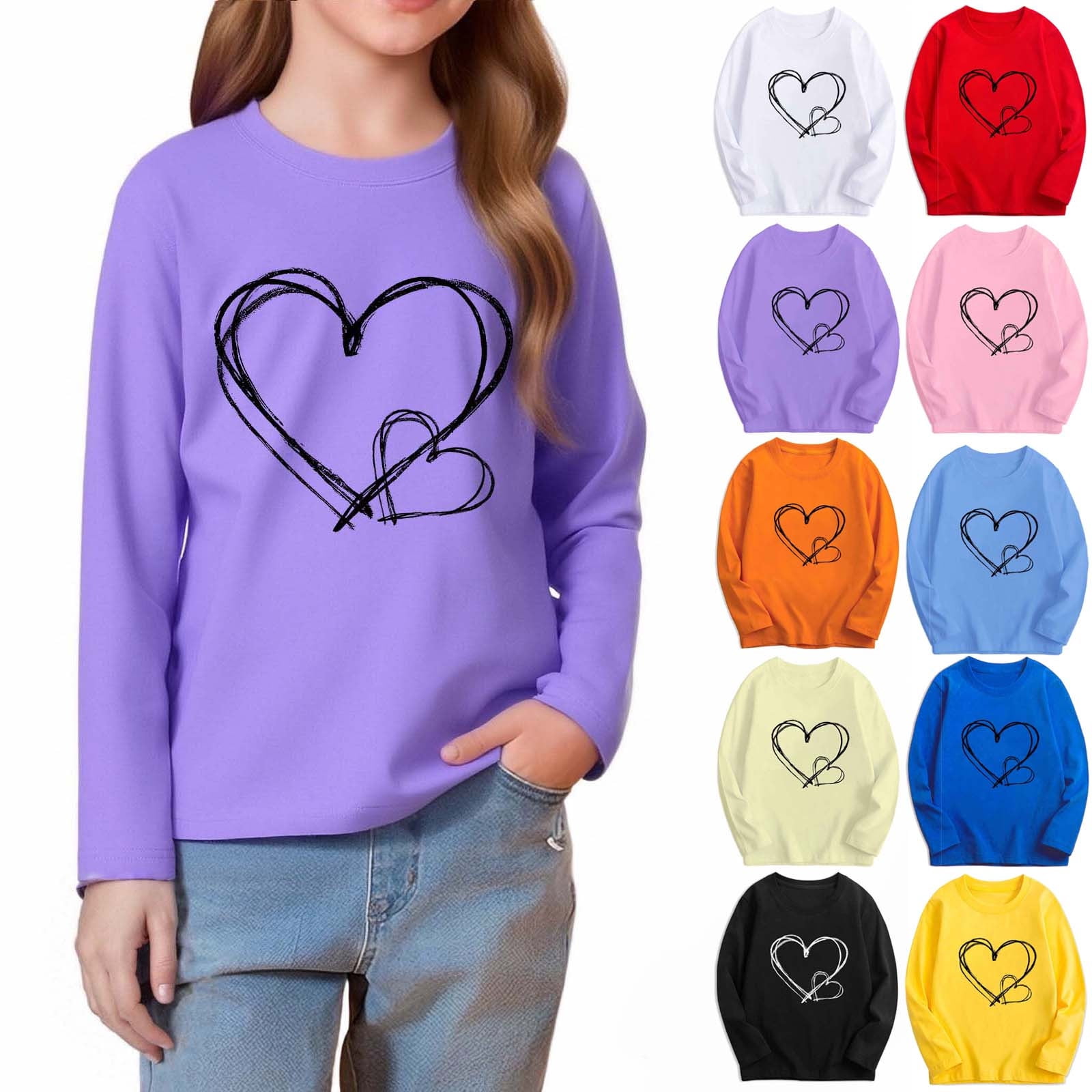 Avtoify Fashion Print Casual Loose Crew Neck Long Sleeve T Shirt for ...