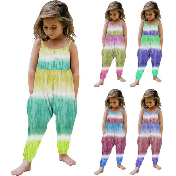 Avtoify Girls Jumpsuit Causal, Girls Romper Dressy, Girl's Printed ...