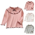 Avtoify Girls Lace Long Sleeve Solid Color Base Shirt Girls Long Sleeve ...