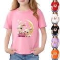Avtoify Girls' Print Round Neck Summer Girls Short Sleeve Shirts ...