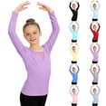 Avtoify Girls Solid Color Long Sleeve Round Neck Dance Practice Uniform ...