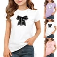 Avtoify Girls' Summer Girls Short Sleeve Shirts Casual Top with Bow for ...