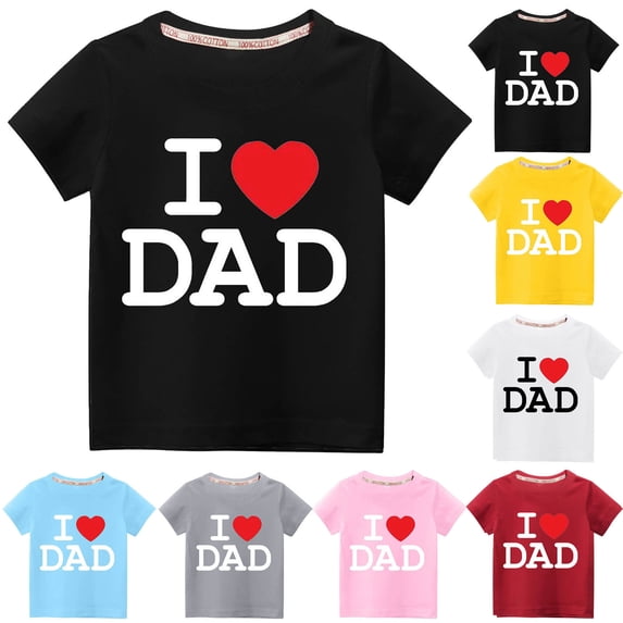 Avtoify Heart Print Round Neck Solid Color Summer Short Sleeve Shirts ...