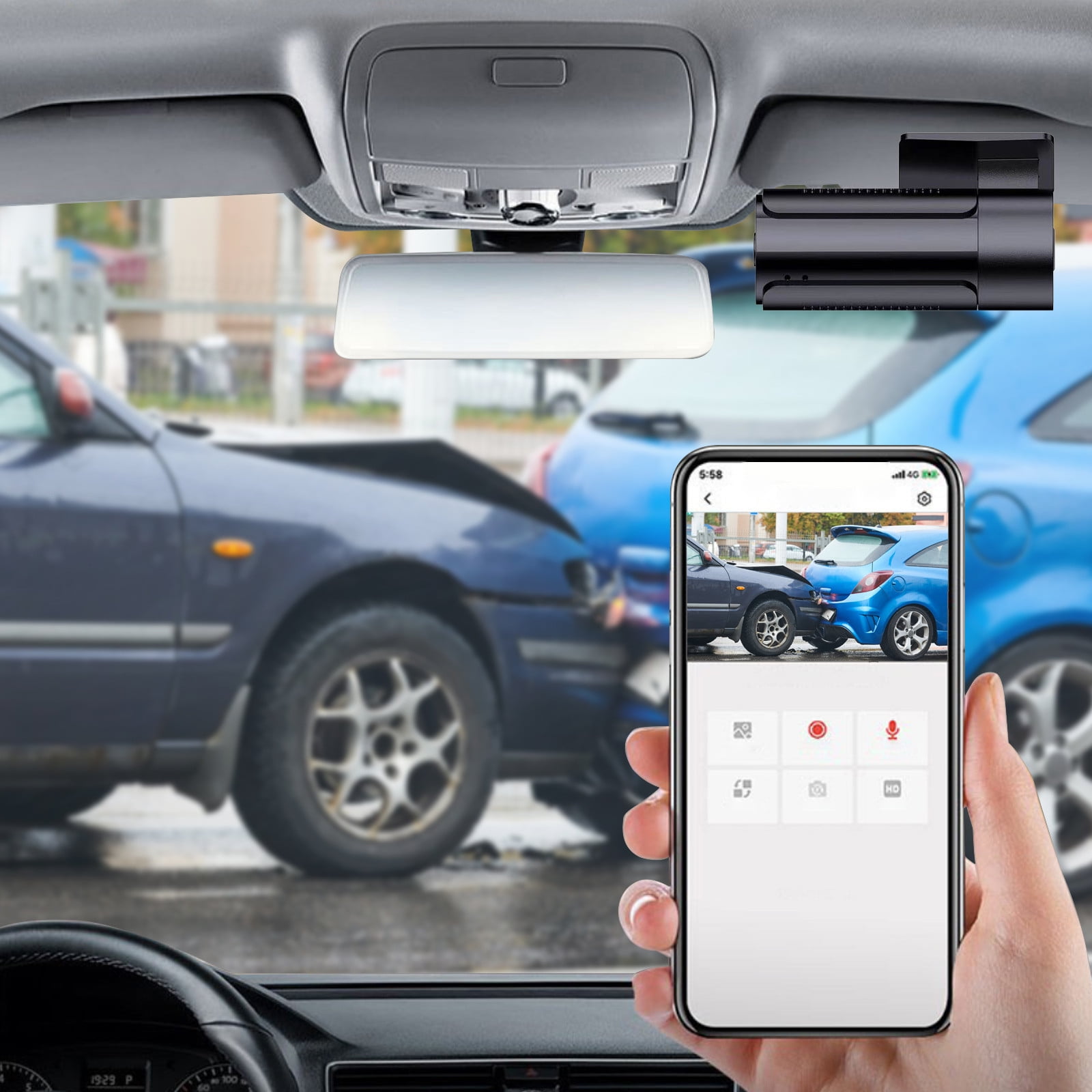 Avtoify Hidden Front Single Lens Dash Cam Built In WiFi 1080p HD Smart ...