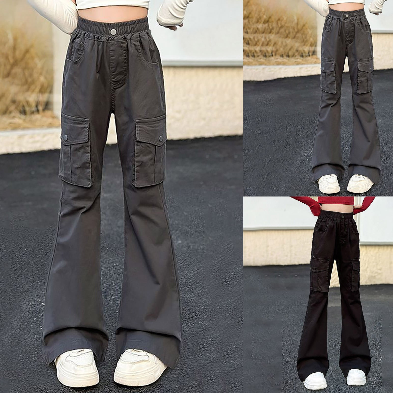 Avtoify High Waist Horseshoe Flare Work Trouser Summer Girls Casual ...