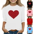 Avtoify Kids Print 3/4 Sleeve Round Neck Bottom Shirt top Girls Long ...