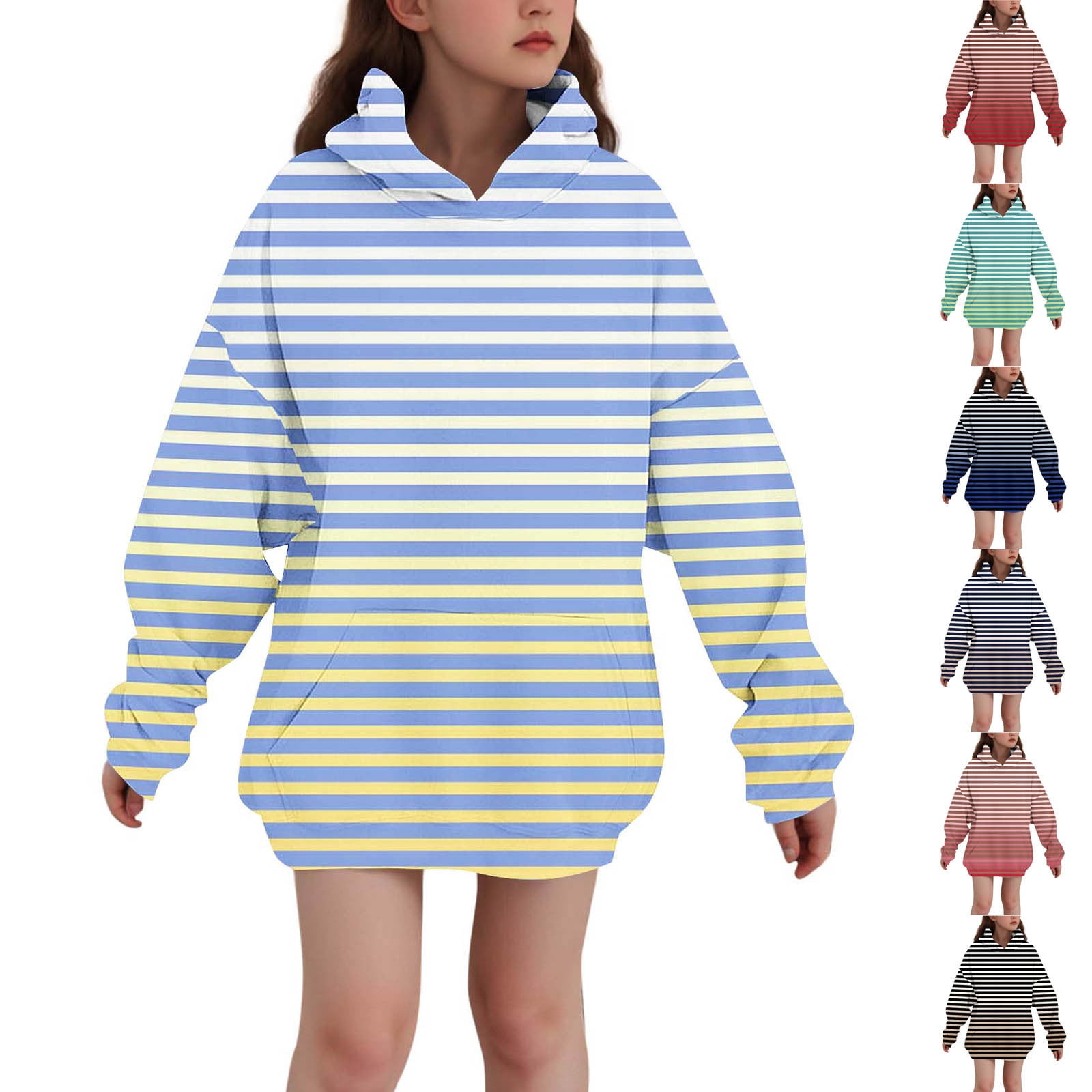 Avtoify Kids Print Fleece Lined Long Sleeve Hoodie Girls Long Sleeve ...