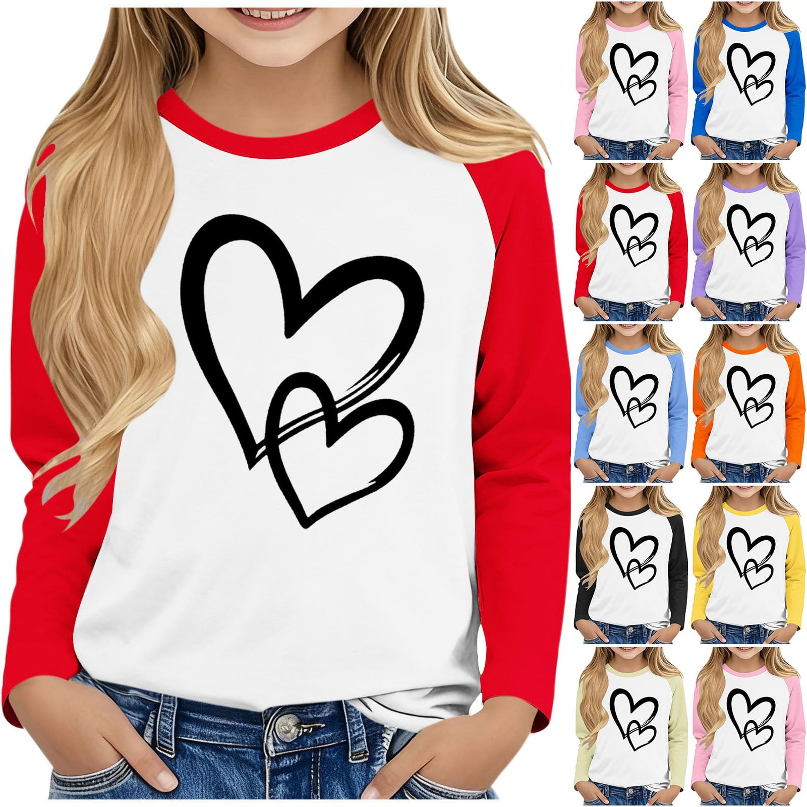 Avtoify Kids Print Long Sleeve Round Neck top Medium Large Kids Casual ...