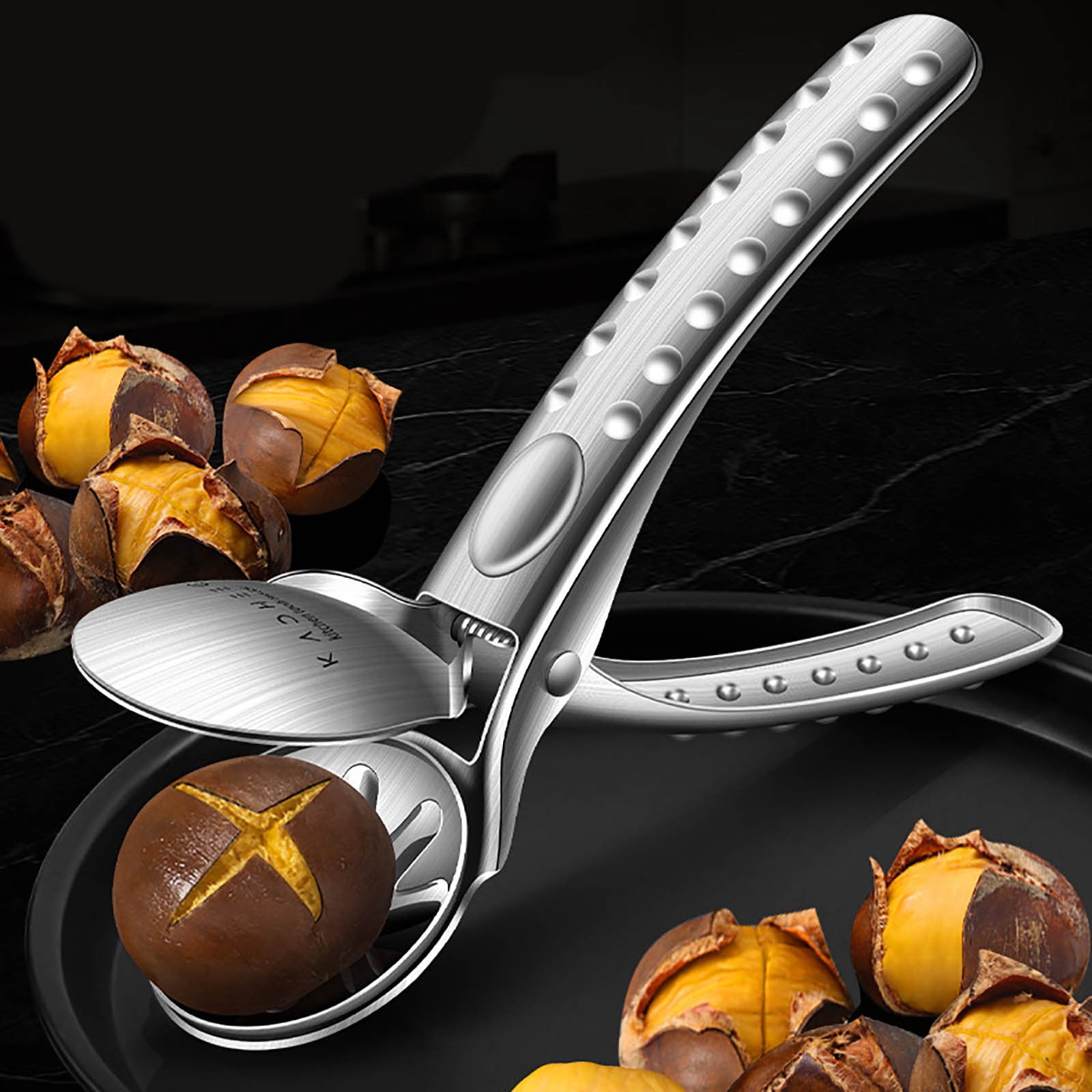 Avtoify Kitchen Supplies 304 Stainless Steel Chestnut Opener with ...