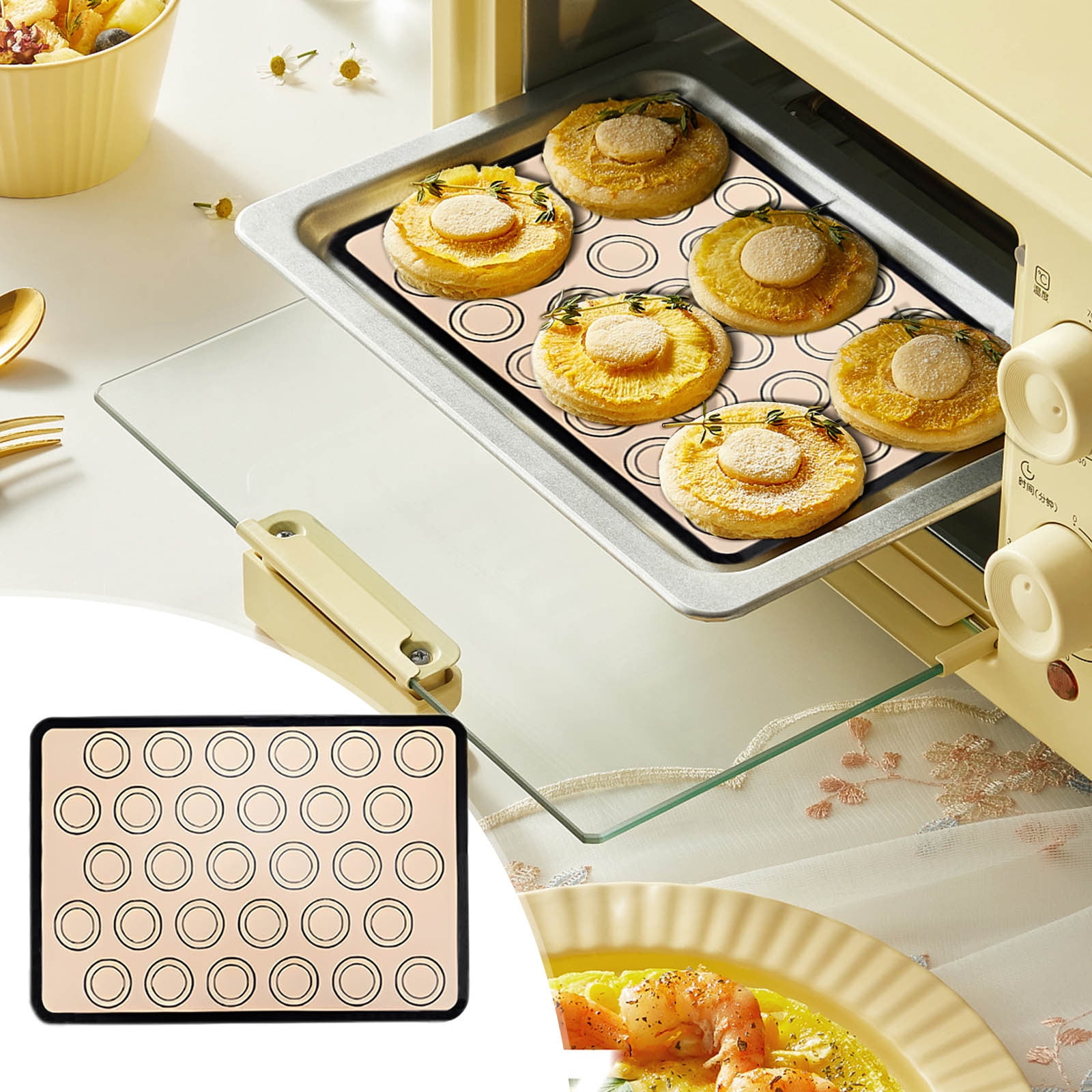 Avtoify Kitchen Supplies Baking Mat Reusable Baking Mat Non-stick Food ...