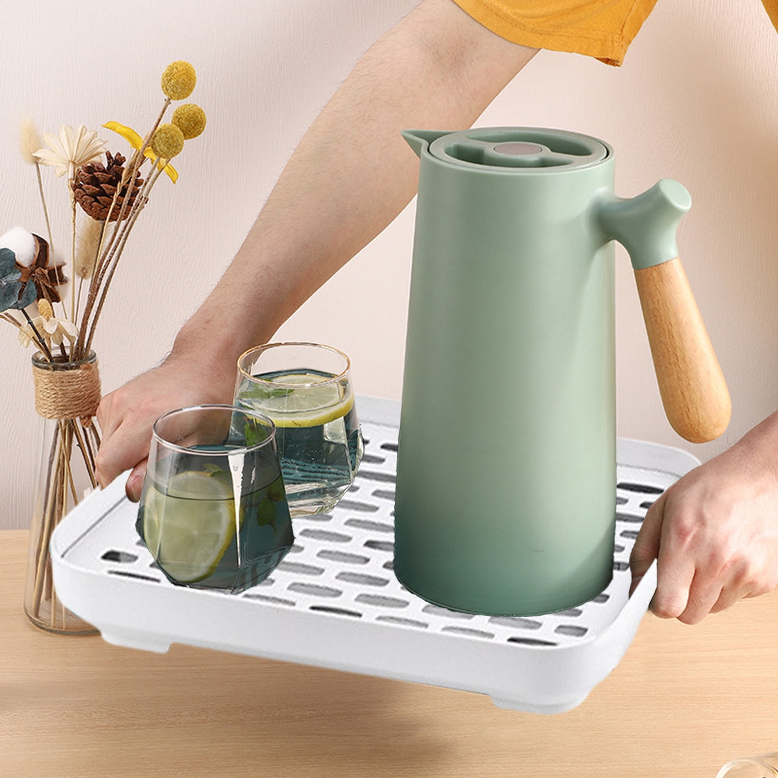 Avtoify Kitchen Supplies Gadgets, Drainage Tray Double Plastic Tea Tray ...