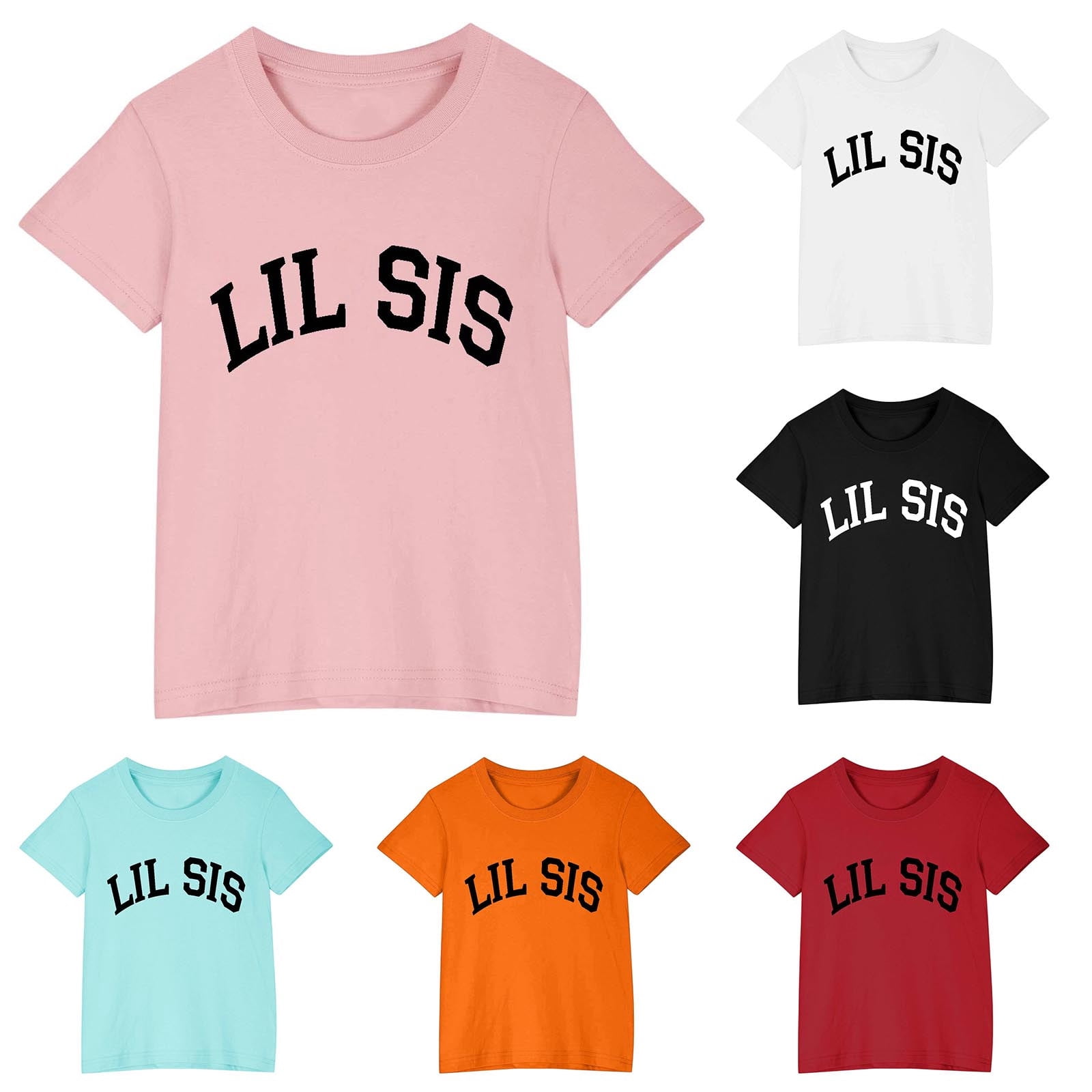 Avtoify Letter Print Round Neck Summer Short Sleeve Shirts for Girls ...