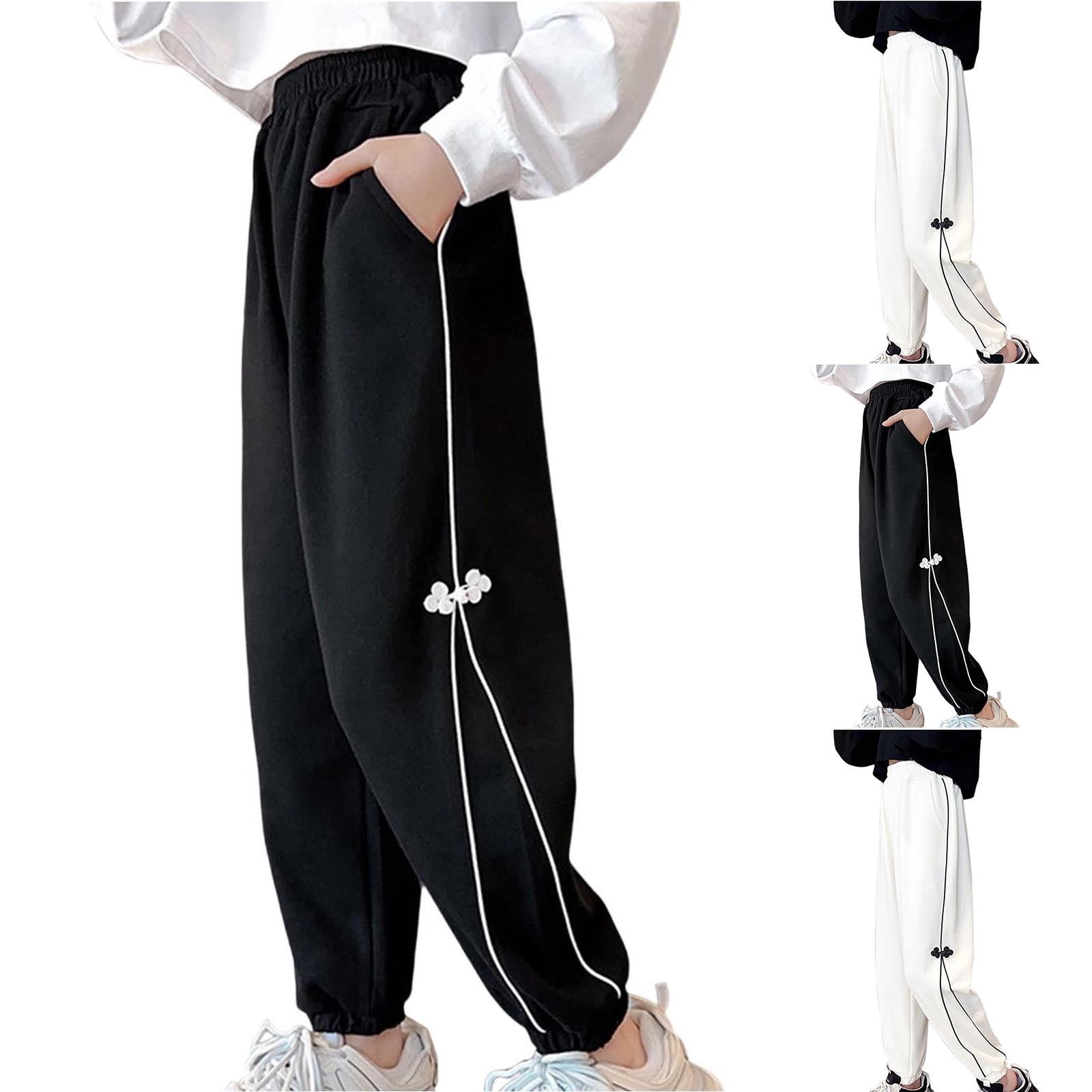 Avtoify Loose Straight Wide Leg Solid Sport Trouser Summer Girls Casual ...