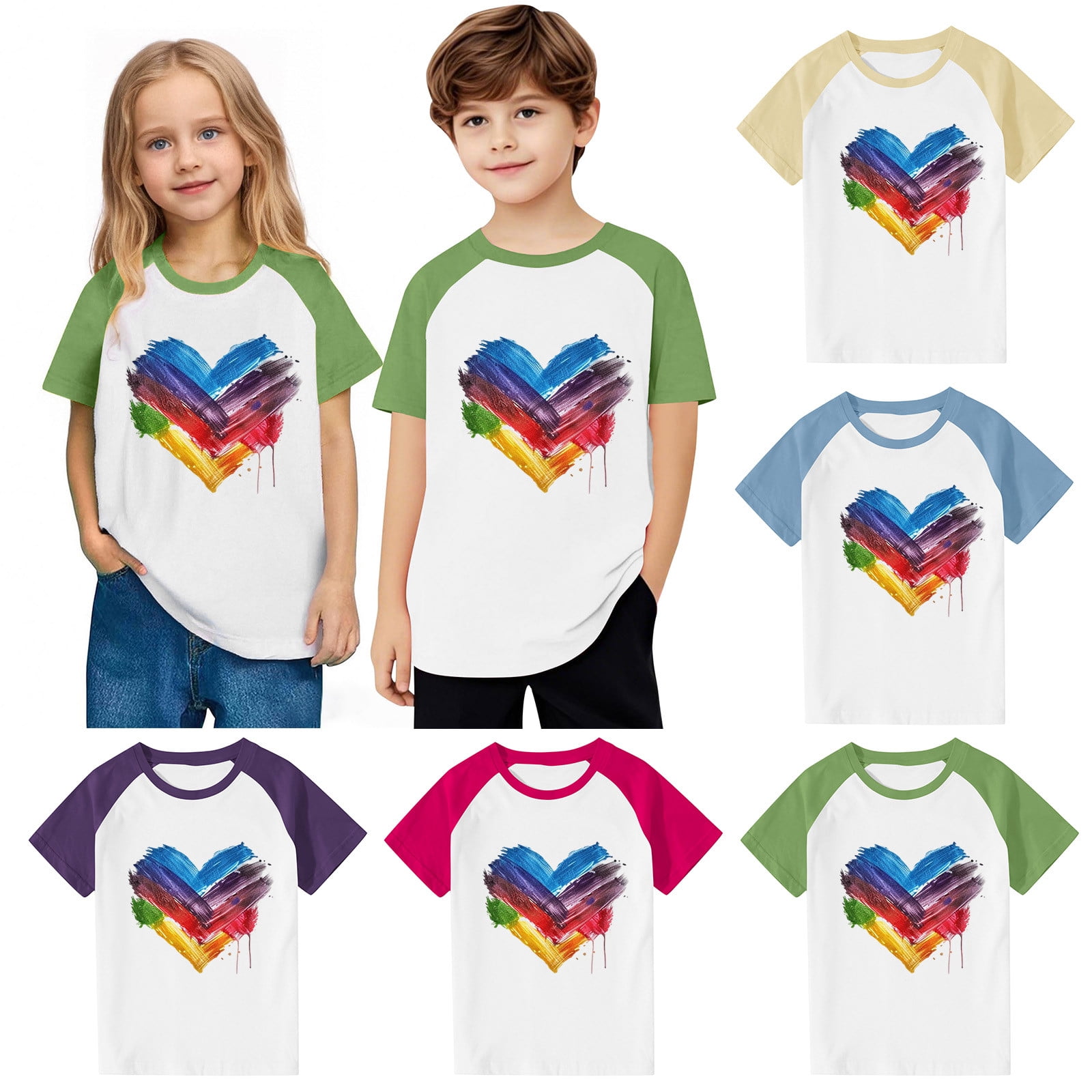 Avtoify Oversized Crew Neck Summer Short Sleeve Shirts for Girls Color ...