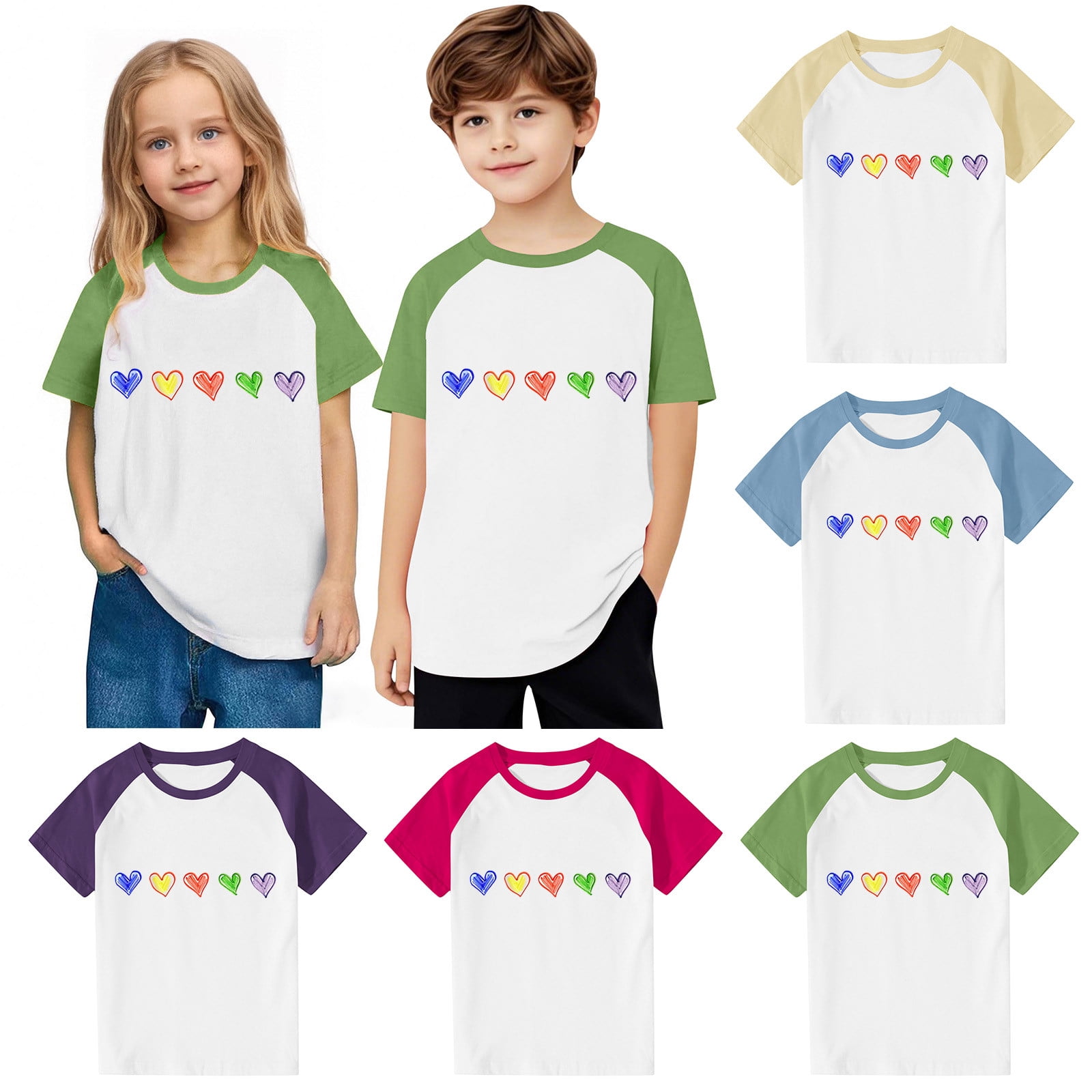 Avtoify Oversized Crew Neck Summer Short Sleeve Shirts for Girls Color ...