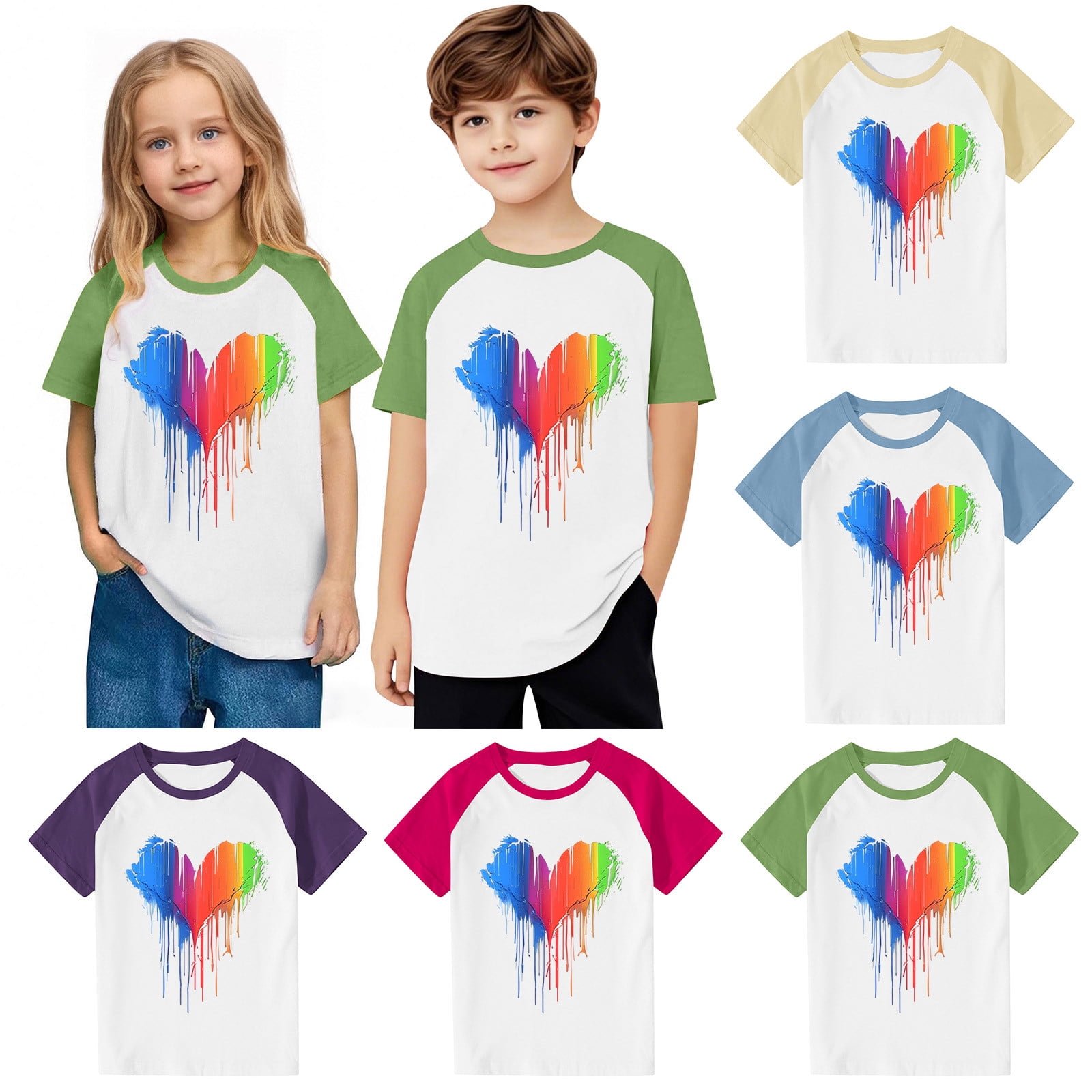 Avtoify Oversized Crew Neck Summer Short Sleeve Shirts for Girls Color ...