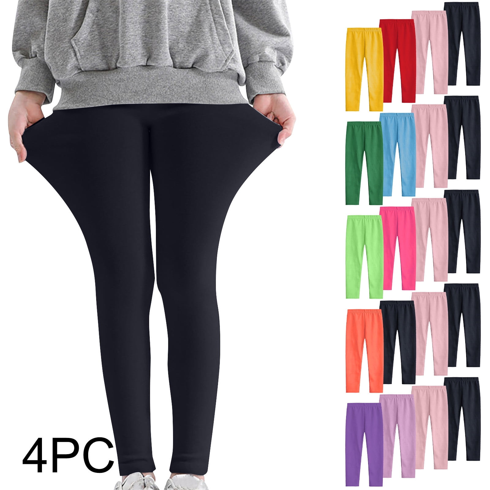 Avtoify Pack Soft Breathable Elastic Fabric Leggings Pants for Toddler ...