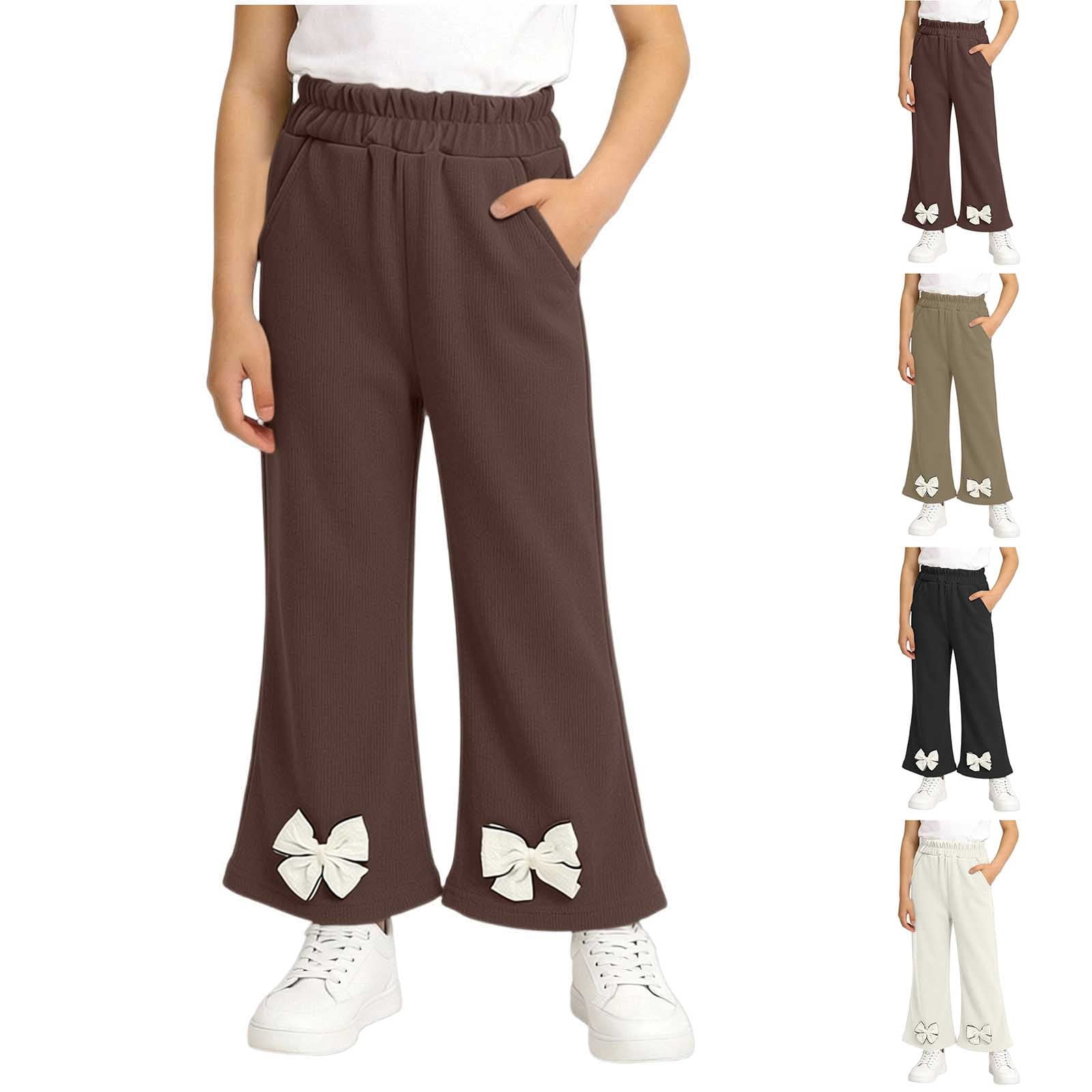 Avtoify Pocket Bow Slightly Flared Soft Elastic Fabric Casual Pants for ...