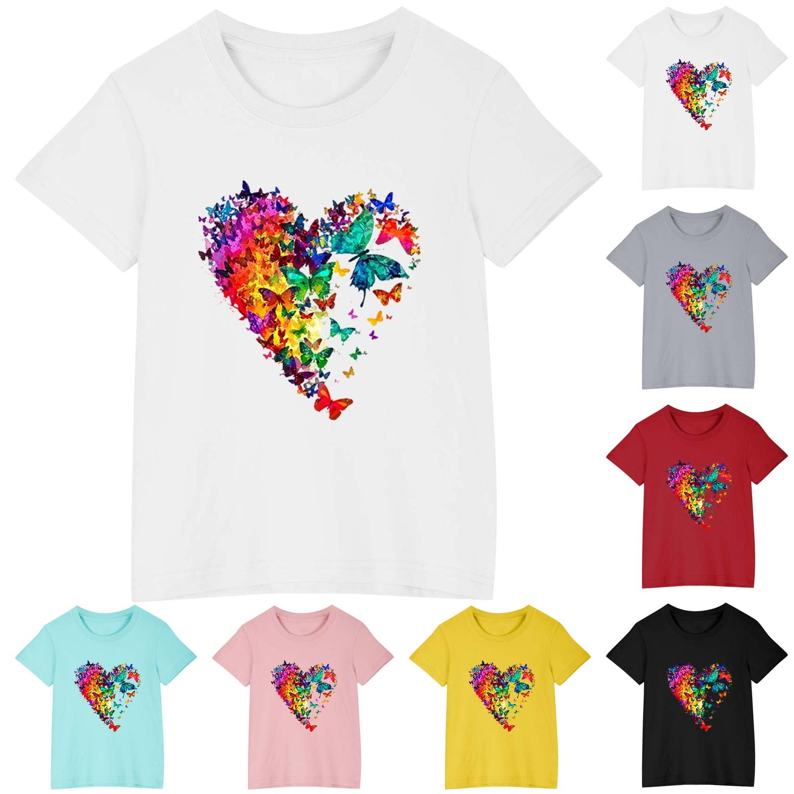 Avtoify Print Round Neck Summer Kids Short Sleeve Shirts Short Sleeve ...