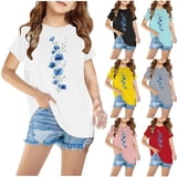 Avtoify Print Round Neck Summer Kids Short Sleeve Shirts Short Sleeve ...
